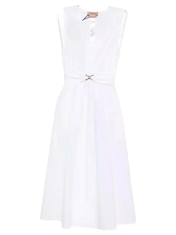 TWINSET V-neck Midi Dress - White