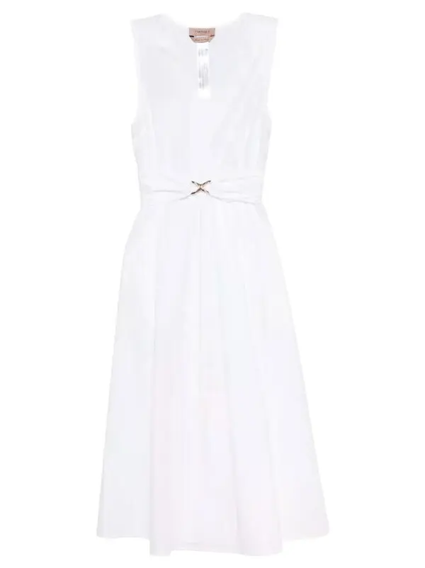 TWINSET V-neck Midi Dress - White