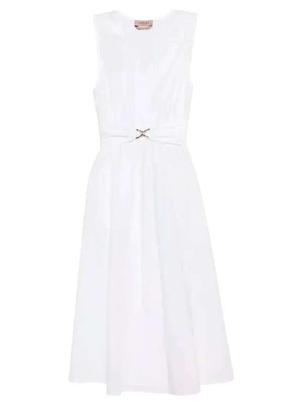 TWINSET V-neck Midi Dress - White