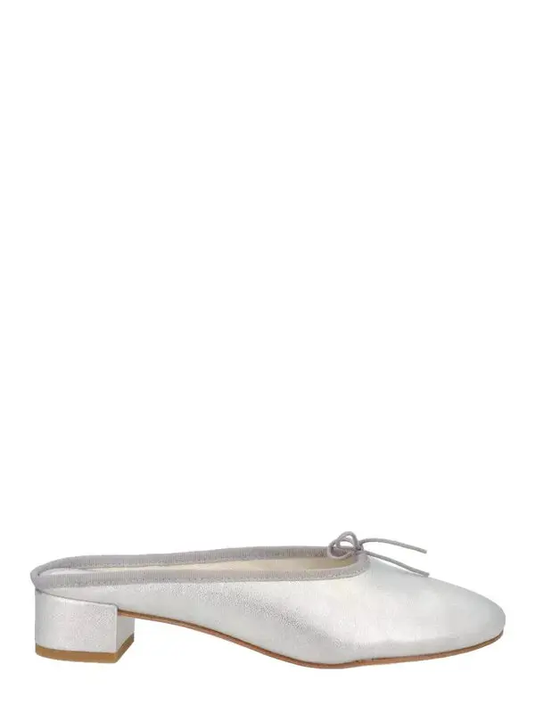 Repetto Bow-detail Mules - Silver