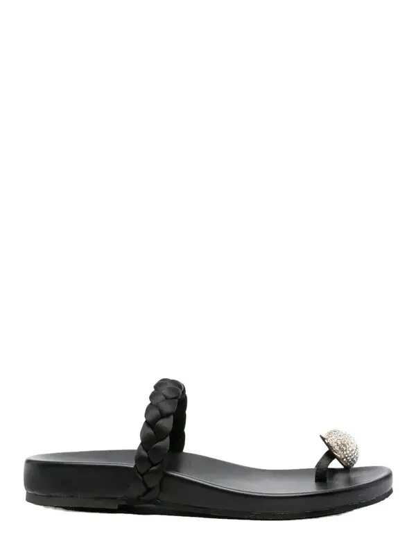 BIBI LOU Crystal-embellished Braided Sandals - Black