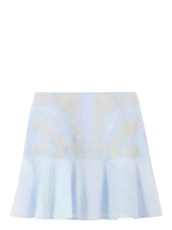 Claudie Pierlot Striped A-line Skirt With Embroidery - Blue