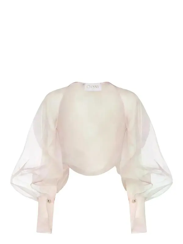 GENNY Silk Cropped Blouse - Pink