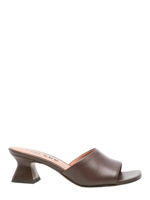 BIBI LOU Square-toe Leather Sandals - Brown