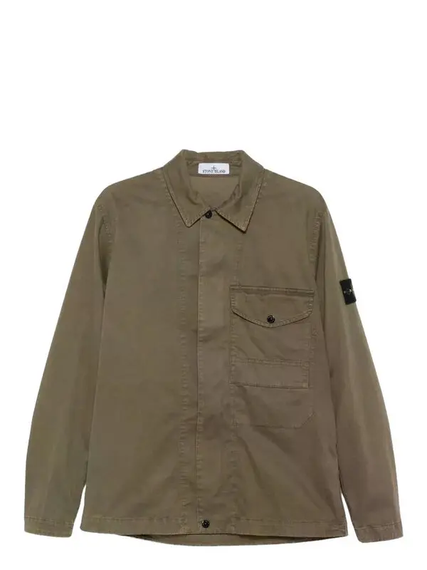 Stone Island Compass Logo-patch Shirt - Green