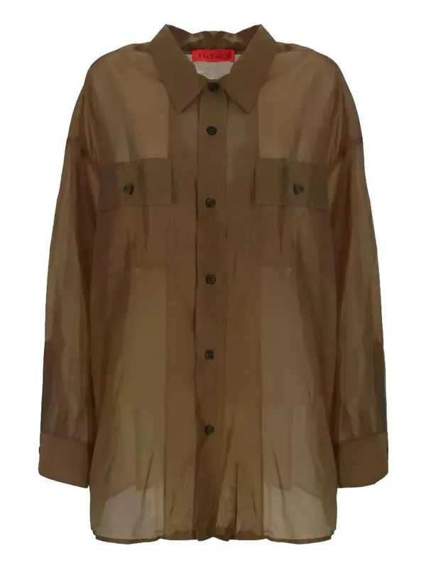 THELATEST Button-front Shirt With Flap Pockets - Neutrals
