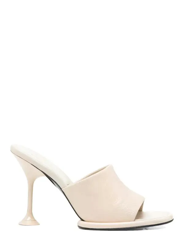 SERGIO ROSSI Leather Heeled Sandal - Neutrals