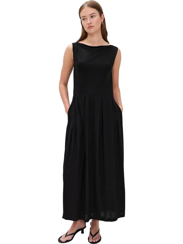 HOUSE OF DAGMAR Square Neck Midi Dress - Black