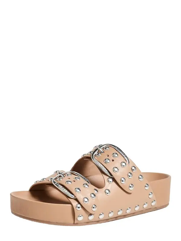LOEFFLER RANDALL Joni Two-band Sandals - Khaki/silver
