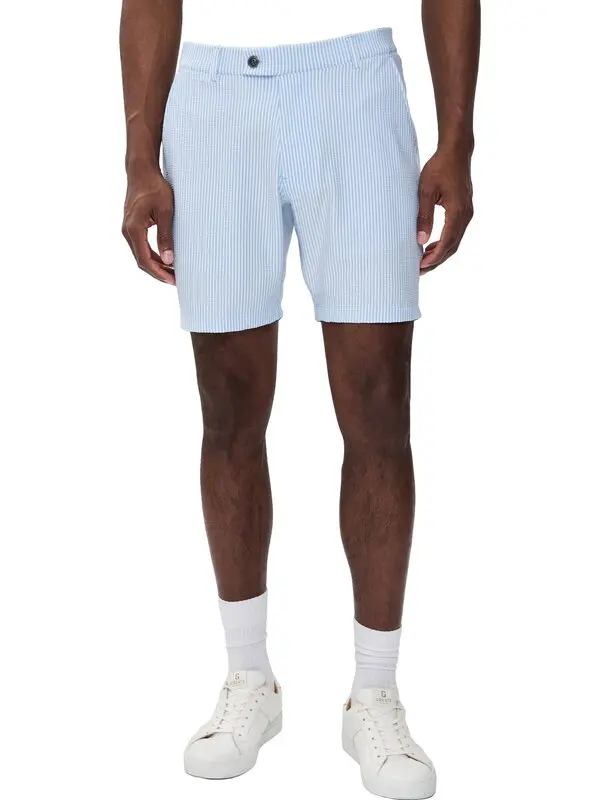 REDVANLY Seersucker Pull-on Shorts - Mist