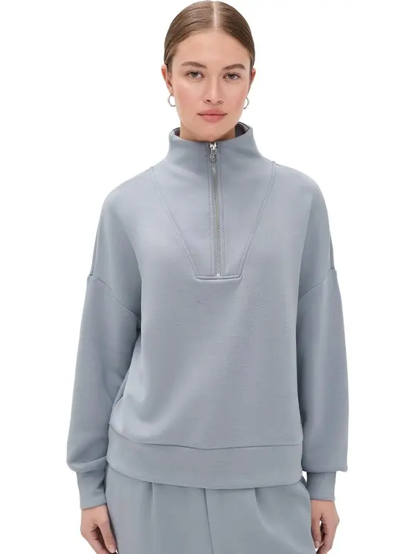 Varley Hawley Half Zip Sweatshirt - Wind Blue