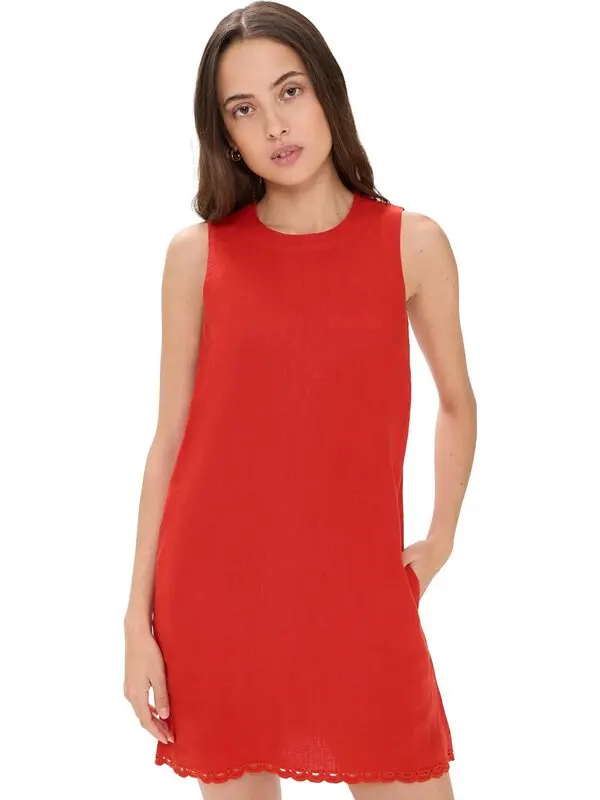 Madewell Embroidered Mini Shift Dress - Wild Poppy