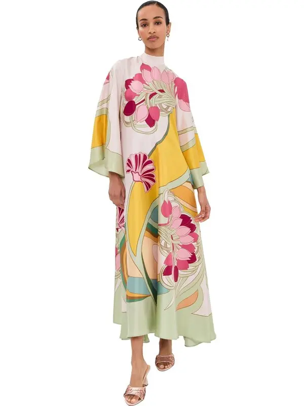La DoubleJ Magnifico Silk Maxi Dress - Tulip Placee