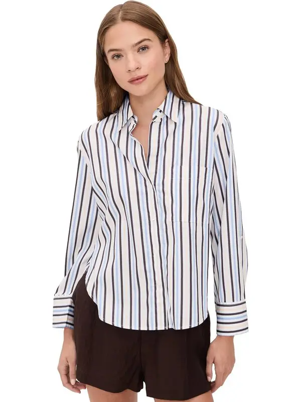 Madewell The Signature Y-neck Shirt - Chocolate Plum