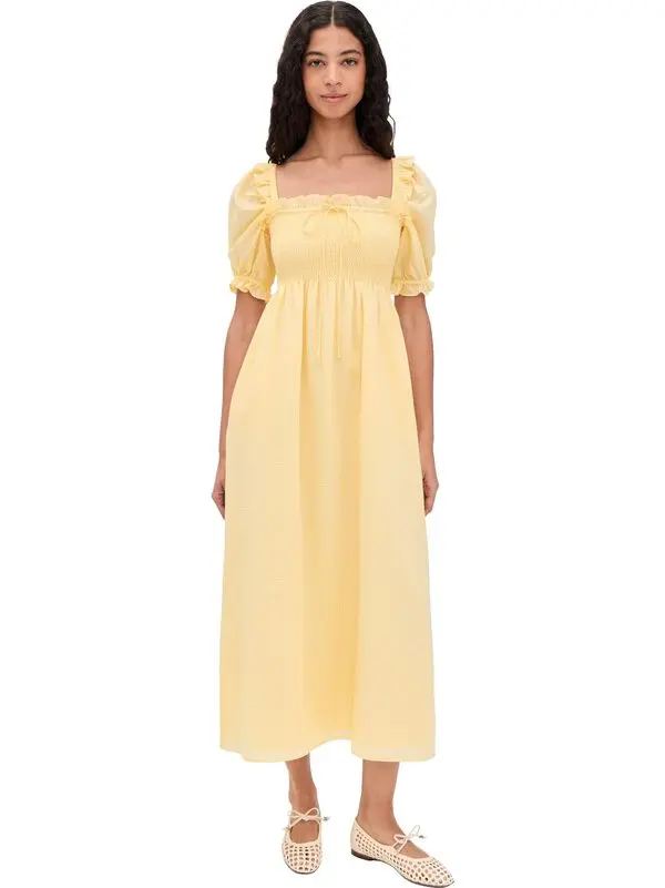Hill House Home The Scarlett Midi Nap Dress - Butter Yellow