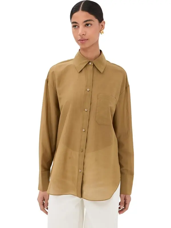 TWP Big Joe Button Down Shirt - British Khaki