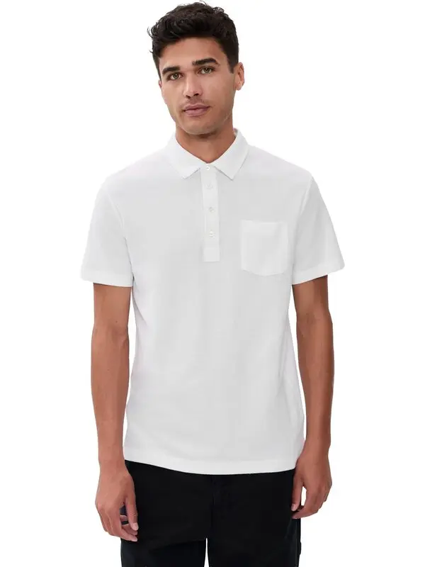 Billy Reid Pensacola Short Sleeve Polo - White