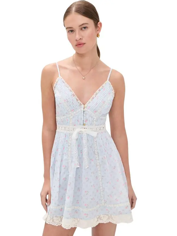 LoveShackFancy Zirelle Mini Dress - Chapparal Blue