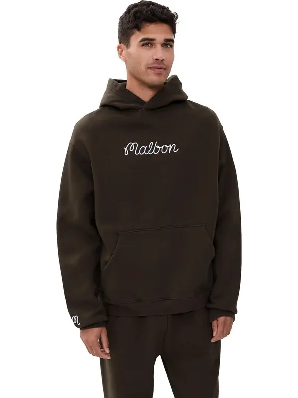 MALBON Fleece Hoodie - Brown