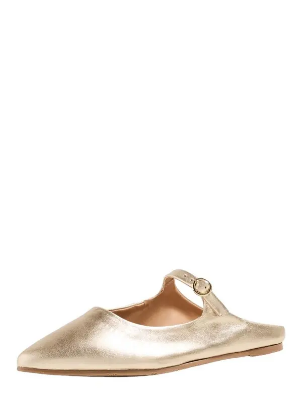 Beek Swallow Flat Mules - Gold