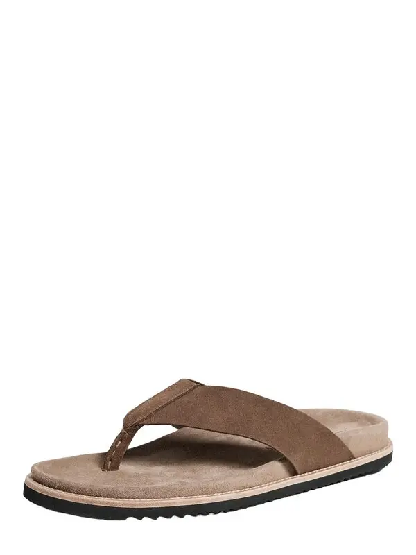 Allen Edmonds Sawgrass Suede Thong Sandals - Tobacco