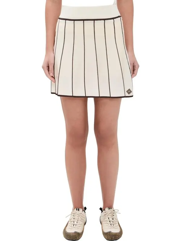 MALBON Aurora Stripe Skort - Cream
