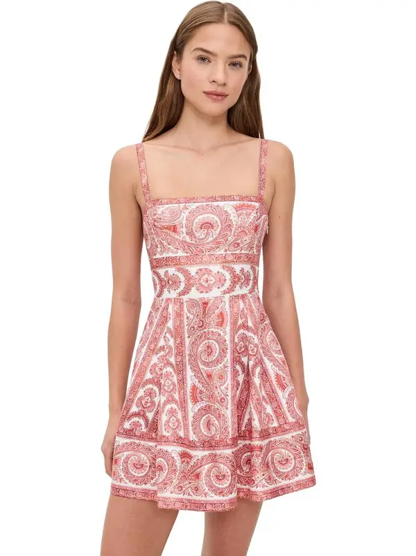 Hill House Home The Margot Mini Dress - Corsica Paisley Coral