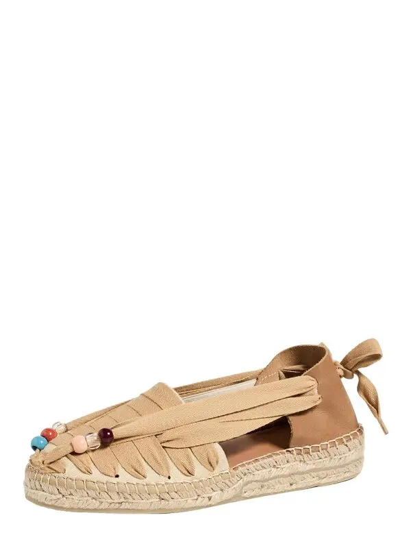 NAGUISA Soc Beaded Espadrilles - Sand Beads