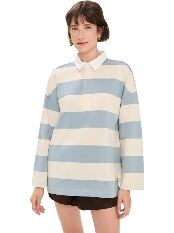 Strut This Chester Long Sleeve Rugby Shirt - Baby Blue