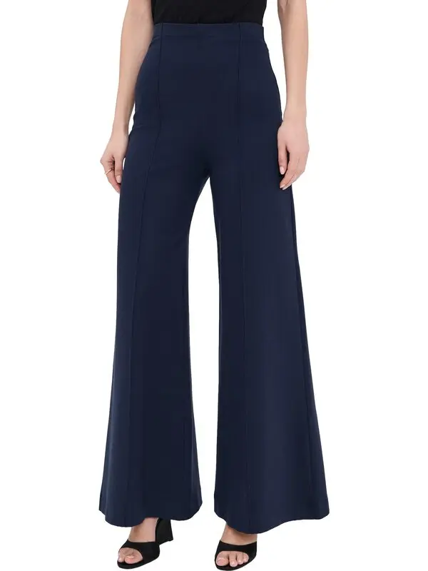 RIPLEY RADER Ponte Knit Wide Leg Pants - Navy