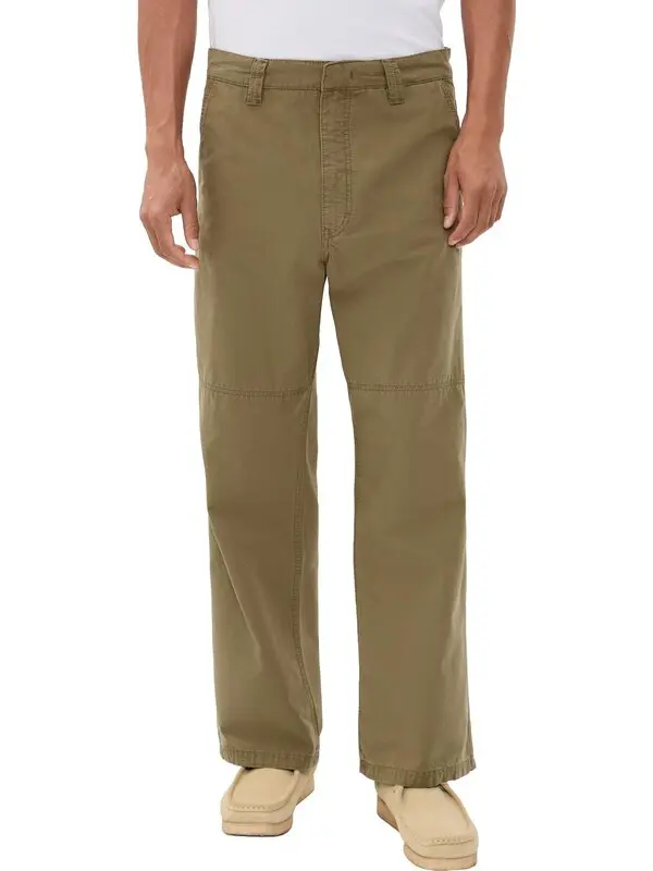 JEANERICA Genua Plie Straight Loose Leg Chino Trousers - Green