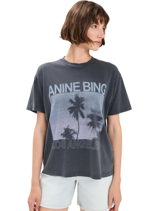 ANINE BING Cade Palms Tee - Washed Grey