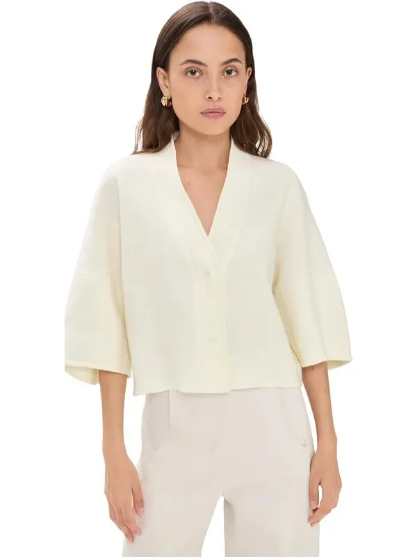 HOUSE OF DAGMAR Short Wool Cardigan - Off White