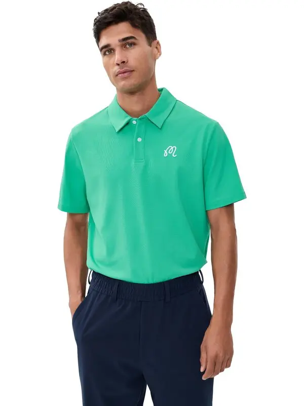MALBON Fairway Polo - Marina Green