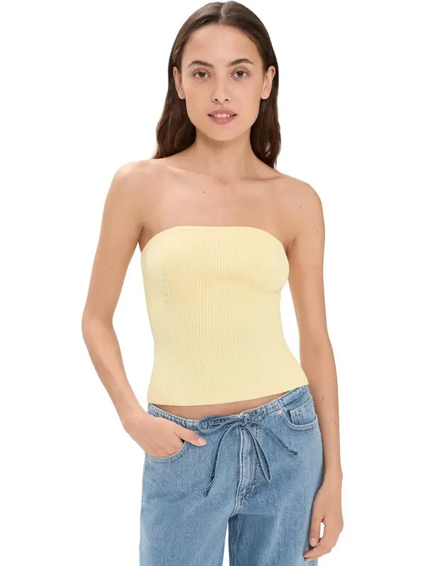 DL1961 Ribbed Knit Tube Top - Prosecco (instasculpt Rib)