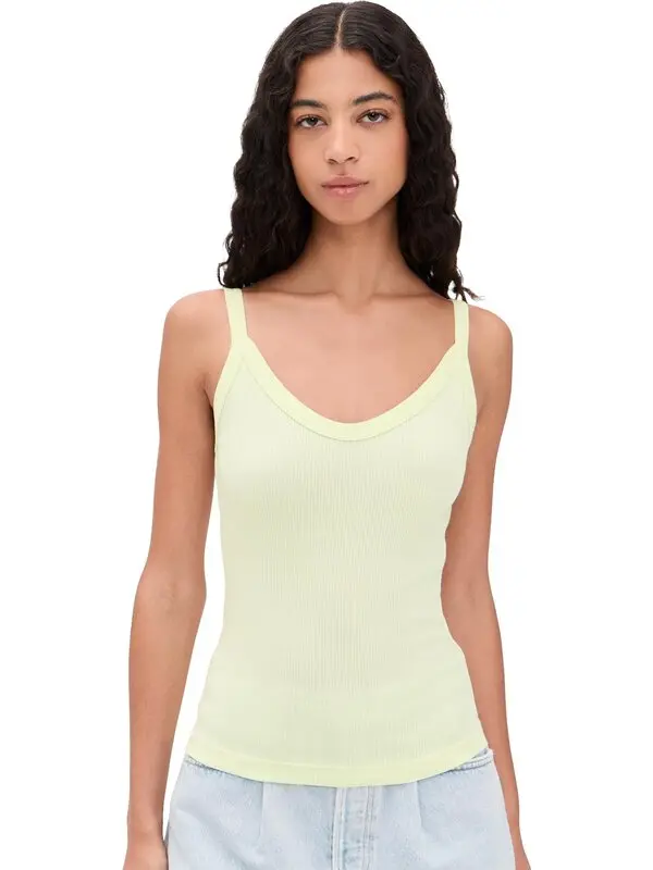 AGOLDE Ribbed Jordan Tank - Lemon Drop