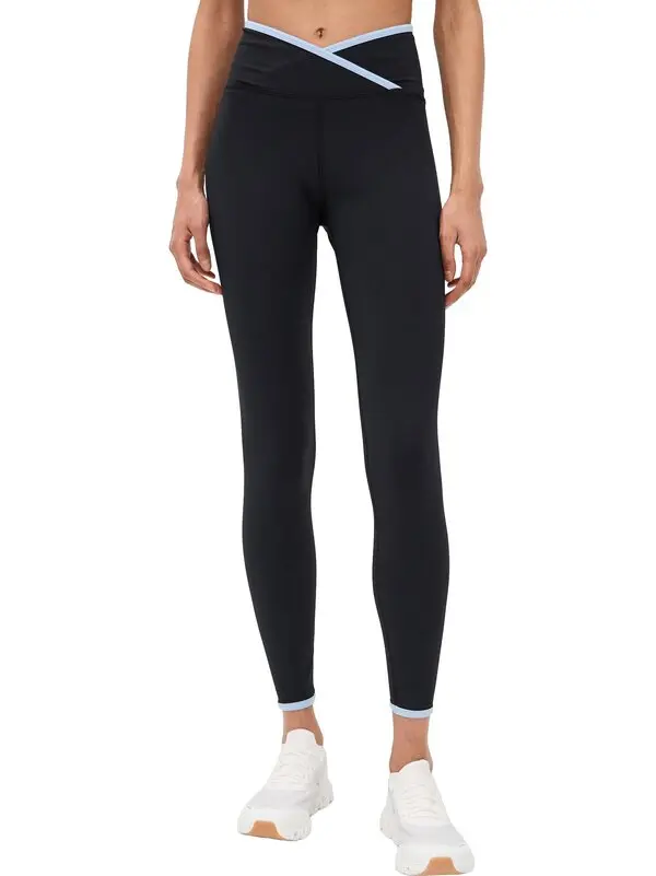 Strut This The Rae Ankle Leggings - Black/baby Blue
