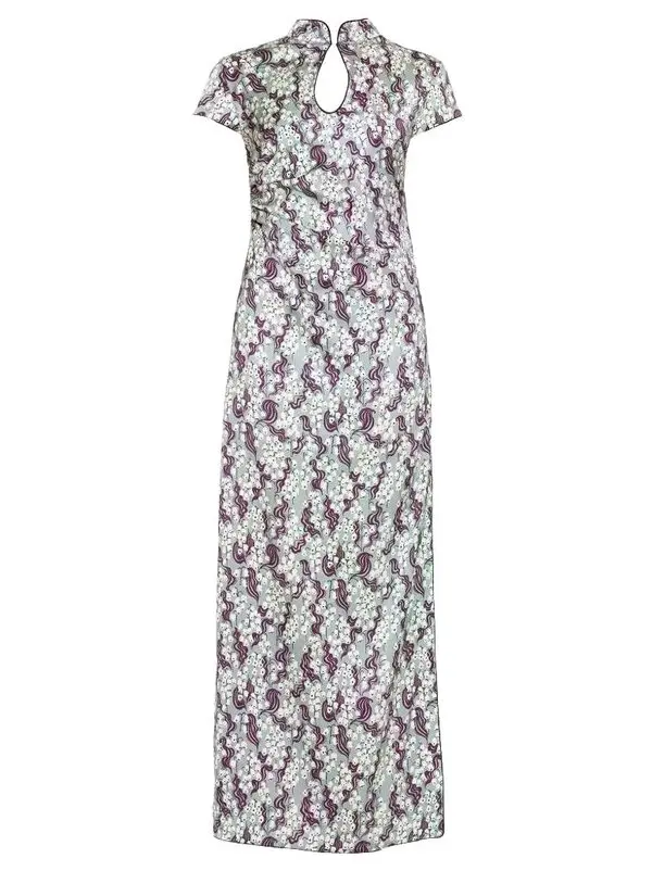 DES_PHEMMES Floral-print Maxi Dress - Blue