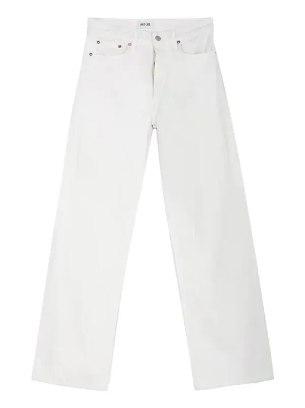 AGOLDE Wide Leg Arc Jeans In Chalk - White