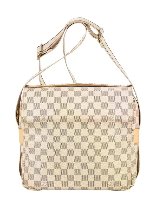 LOUIS VUITTON Naviglio Check-pattern Shoulder Bag - White