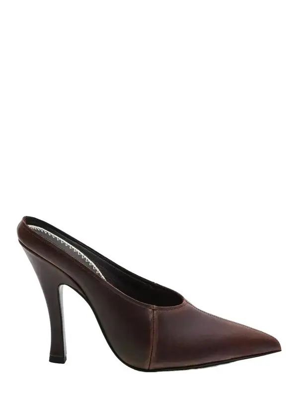 Magda Butrym Point-toe Leather Mules - Brown