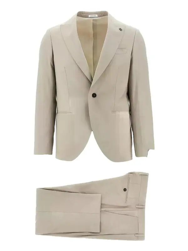 BRERAS MILANO Buttoned Tailored Suit - Neutrals