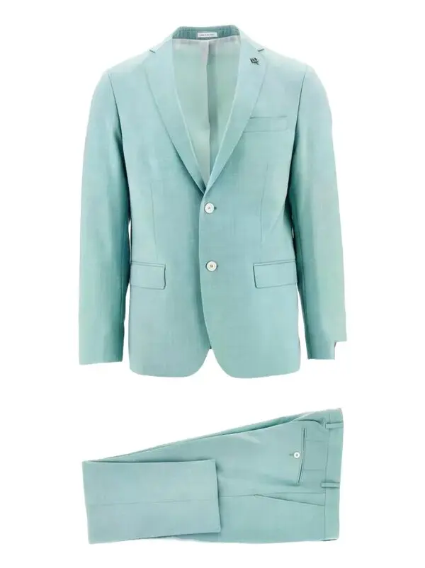 BRERAS MILANO Peak-lapel Wool Suit - Green