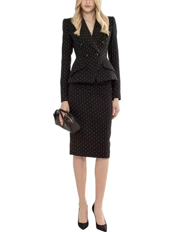 NISSA Zip-fastening Midi Skirt - Black