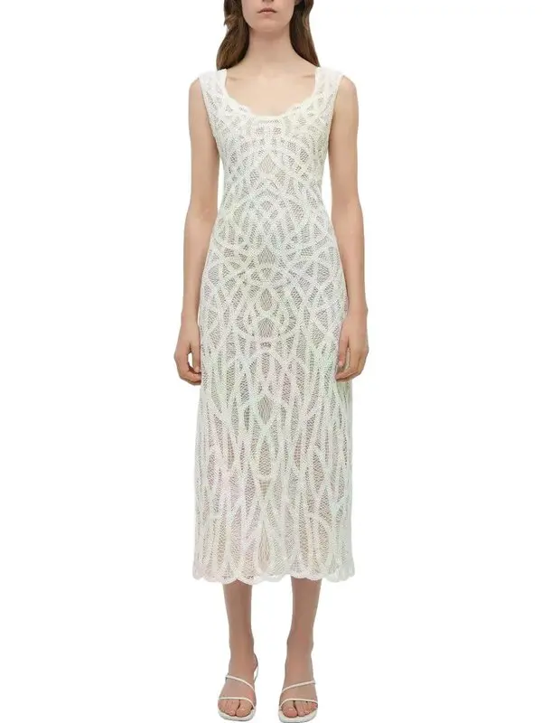 Simkhai Leonora Macramé Midi Dress - White