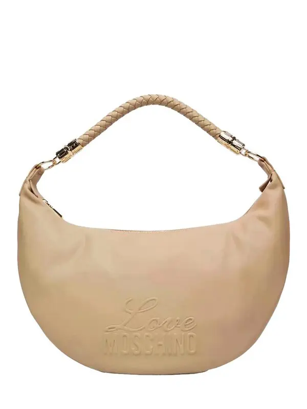 Moschino Logo-detail Braided-handle Tote Bag - Neutrals
