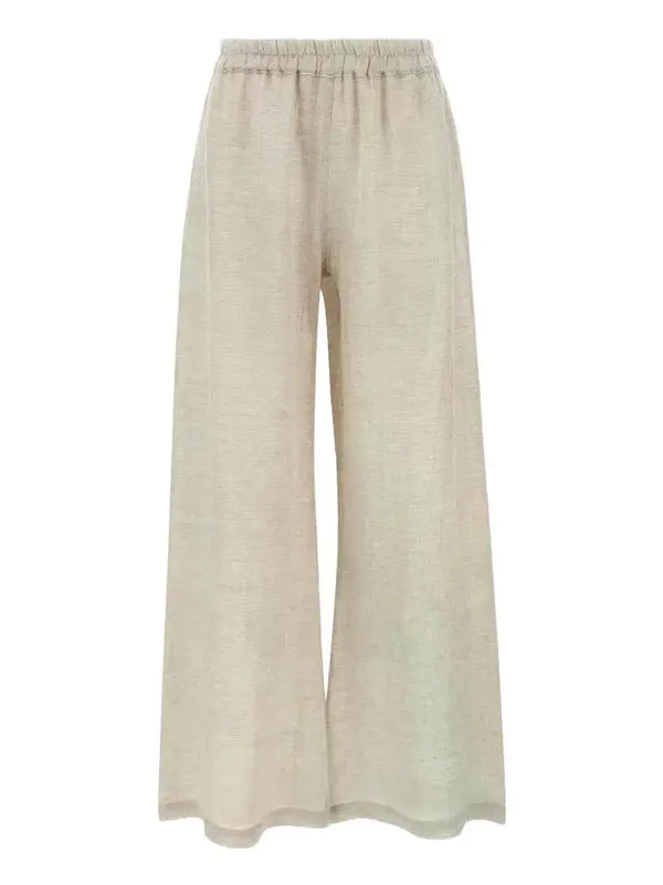 MAURIZIO MYKONOS Linen Trousers - Neutrals