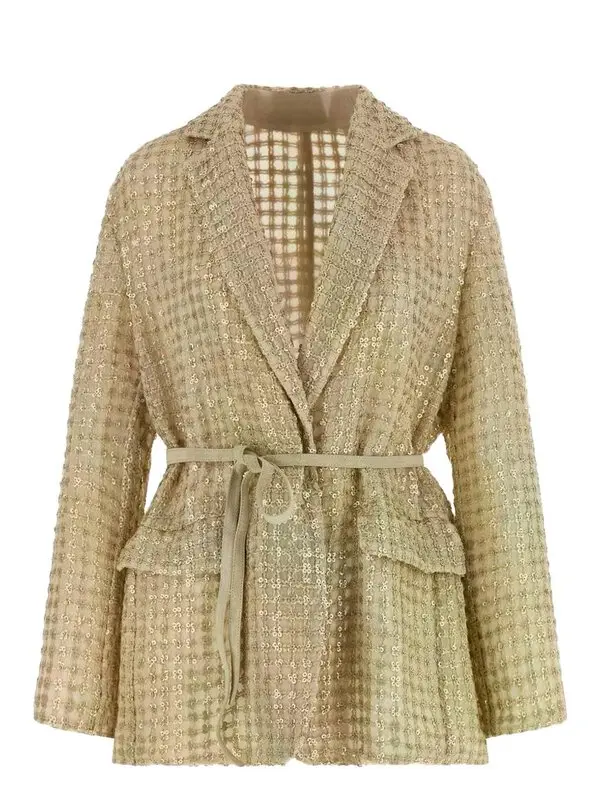 Brunello Cucinelli Net Embroidery Blazer - Gold