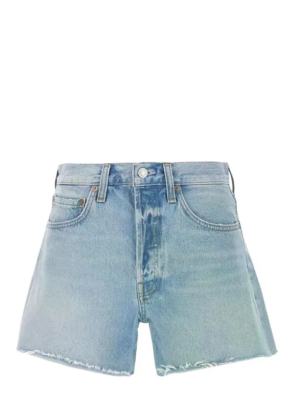 AGOLDE Parker Long Denim Shorts - Blue