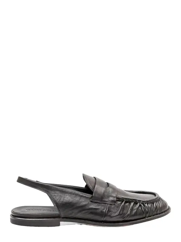 DUCANERO Penny-strap Leather Slingback Pumps - Black
